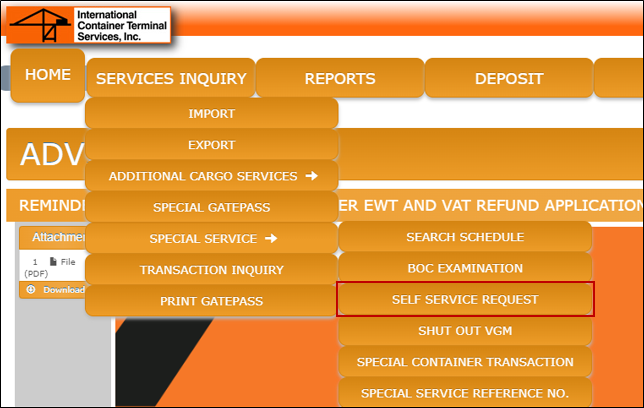 How to generate SSR for lift off, lift on (transferring container to a ...