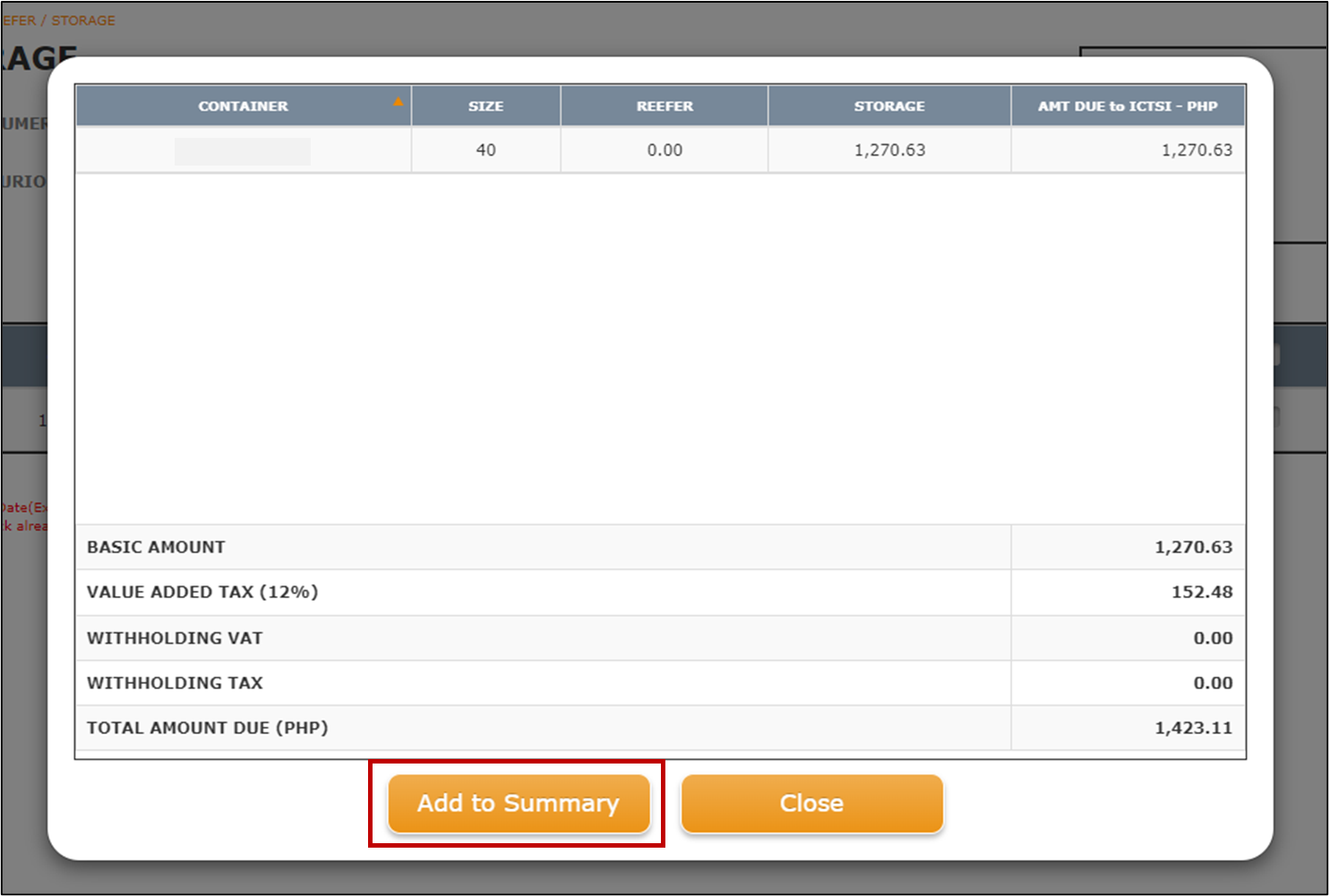 How to pay additional storage/reefer - Customer Knowledge Hub