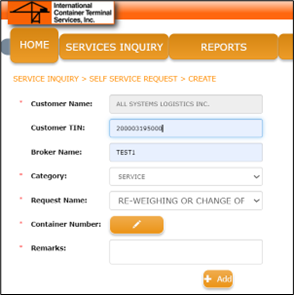 How to generate SSR for reweighing of containers in yard - Customer ...